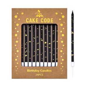 cake code 24-count long thin birthday candles, cake candles, birthday parties, wedding decorations, party candles