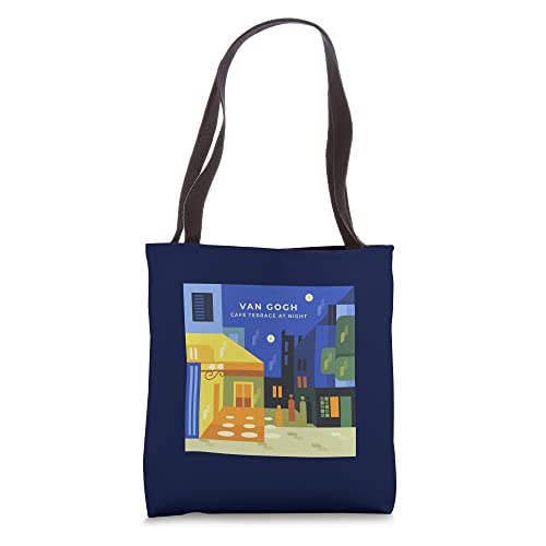 Van Gogh Cafe Terrace At Night Modern Illustration Style Tote Bag