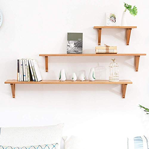 PIBM Stylish Simplicity Shelf Wall Mounted Floating Rack Shelves Storage Shelf Simple Modern Triangle Fixed Wear Resistant Durable Bookshelf,5 Sizes, Wood Color , 40x20x8cm