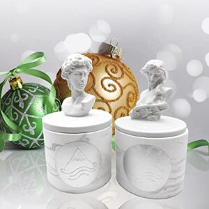 Scented Candle Decorative Soy Candle with Musical Greek Goddess Statue Lids for Home Decor Meditation Jar Candle Gifts for Women Mothers Day Candle 1PC