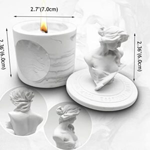 Scented Candle Decorative Soy Candle with Musical Greek Goddess Statue Lids for Home Decor Meditation Jar Candle Gifts for Women Mothers Day Candle 1PC