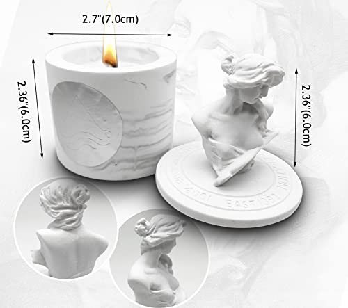 Scented Candle Decorative Soy Candle with Musical Greek Goddess Statue Lids for Home Decor Meditation Jar Candle Gifts for Women Mothers Day Candle 1PC