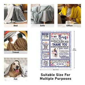 Boss Lady Gifts for Women - Mothers Day Boss Gifts for Women - Great Gifts for Female Boss for Boss Day - Boss Birthday Gifts for Women - Girl Boss Appreciation Gifts Throw Blanket 60 x 50 Inch