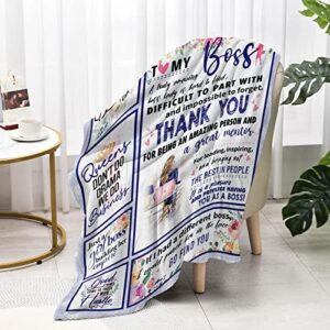 Boss Lady Gifts for Women - Mothers Day Boss Gifts for Women - Great Gifts for Female Boss for Boss Day - Boss Birthday Gifts for Women - Girl Boss Appreciation Gifts Throw Blanket 60 x 50 Inch