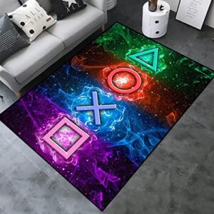 game controller 3d gamer gaming pattern area rugs non-slip gaming carpets player non-slip floor mat gamer room decor home decor for living room bedroom (gm-7)