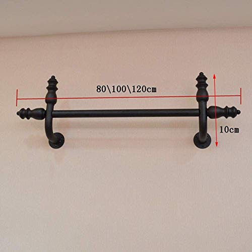 PIBM Stylish Simplicity Shelf Wall Mounted Floating Rack Wooden Industrial Style Shelf Iron Art Hanger Clothing Store Living Room Hotel The Mall,8 Sizes, a , Length x Height 100x10cm