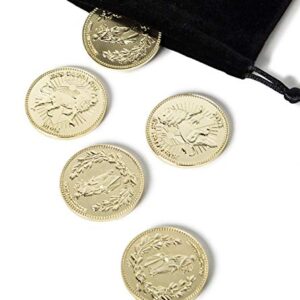 MAYLORCOS Gold Plated Coin for Decoration or Role Play 5pcs (One Size)