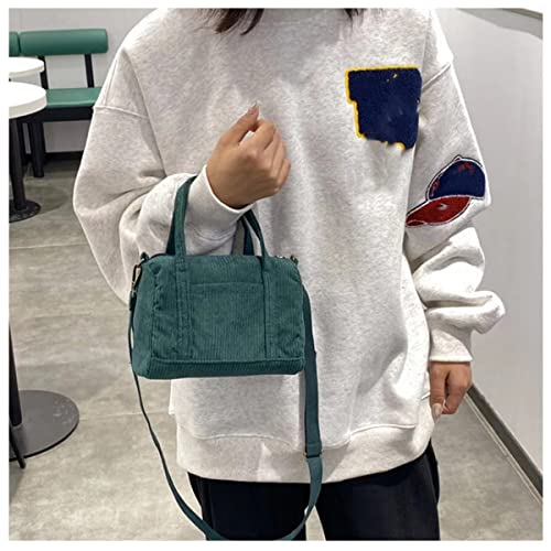 IAMUHI Mini Corduroy Crossbody Phone Purse Small Wallet Tote Bag Casual Shoulder Little Handbag for Women/Girls,Green