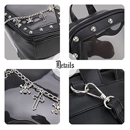 ENJOININ Gothic Coffin Shape Purses and Handbags for Women Halloween Shoulder Bag Ita Purse Girls Backpack