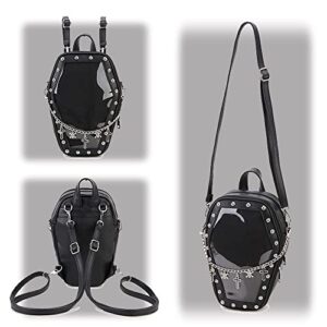 ENJOININ Gothic Coffin Shape Purses and Handbags for Women Halloween Shoulder Bag Ita Purse Girls Backpack