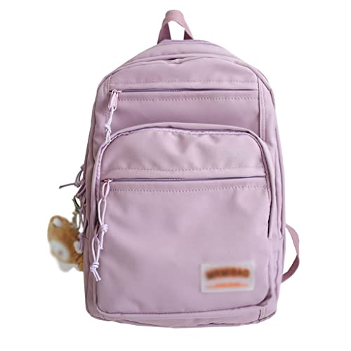 DINGZZ Waterproof Nylon Backpack Female Schoolbag Teenage Girls Men Travel Backpacks Large Capacity (Color : E, Size : 27 * 18 * 36.5CM)