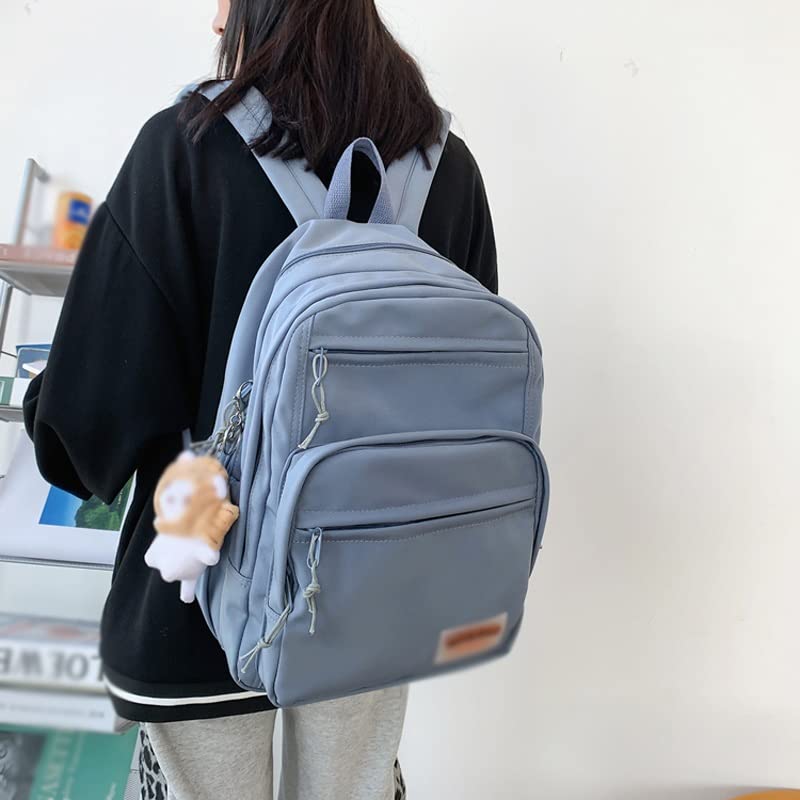 DINGZZ Waterproof Nylon Backpack Female Schoolbag Teenage Girls Men Travel Backpacks Large Capacity (Color : E, Size : 27 * 18 * 36.5CM)