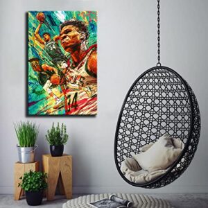 Giannis Antetokounmpo Poster Basketball Posters Print Canvas Wall Art Decor for Boys Room Large Picture Painting NOUCAN (16x24 No Framed,A)