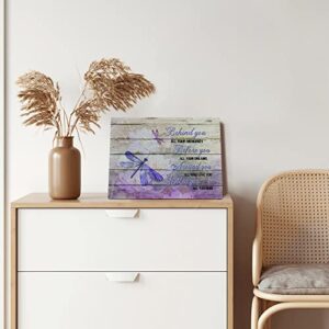 Purple Dragonfly Gifts for Women, Inspirational Quotes Canvas Wall Art for Office Apartment Bedroom Rustic Dragonfly Lotus Motivational Wall Decor Paintings Artwork for Home, Ready to Hang 12"X8"