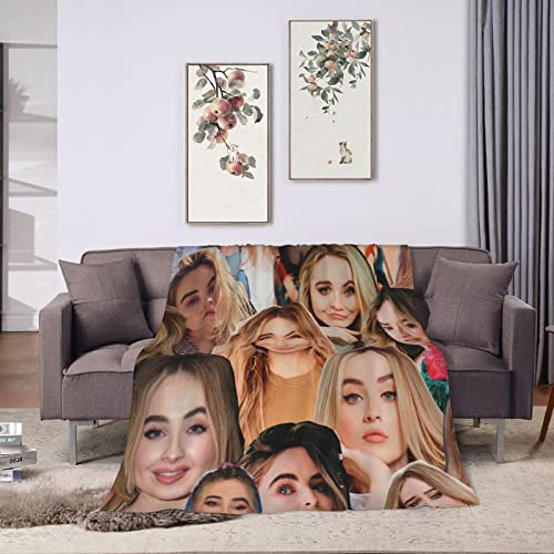 Sabrina Carpenter Collage Throws Blanket, Super Soft Fleece Blanket for Sofa Couch Bed All Season for Adults Children