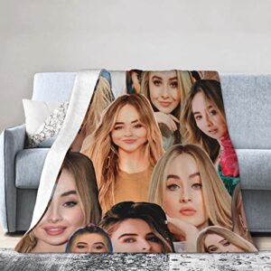 Sabrina Carpenter Collage Throws Blanket, Super Soft Fleece Blanket for Sofa Couch Bed All Season for Adults Children