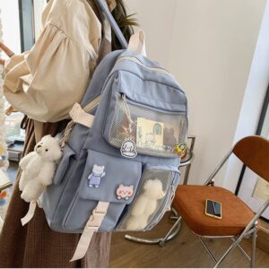 DINGZZ Buckle Badge Women Backpack Candy Color Fashion Cute Student Bag College Backpack (Color : D, Size : 32 * 43 * 13CM)