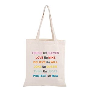 pwhaoo fierce like eleven love like mike tote bag tv show characters tote bag gift for fans (fierce like eleven tote)