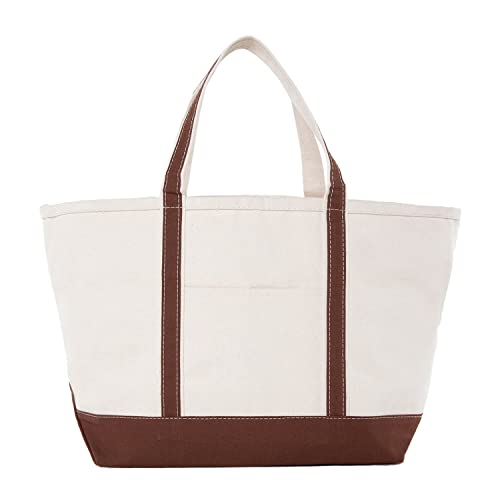 CB Station Large Canvas Boat Tote : A Spacious Everyday Essential (Blank Bag, Brown)