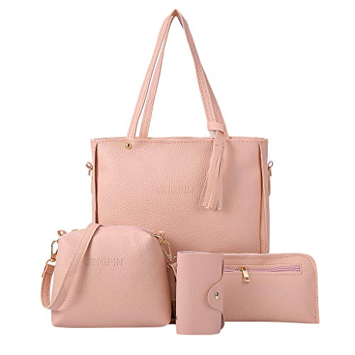 YIMINI 4PCS 2023 Leather Tote Bag for Women Crossbody Bags Purse Shoulder Bags Girls Travel Bag Casual Satchel Handbags