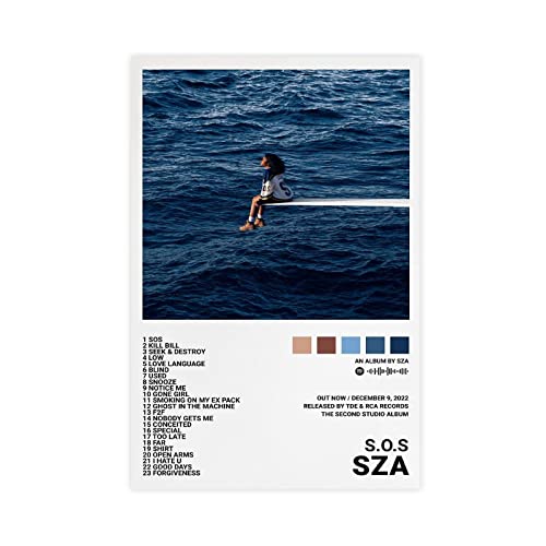 Sza Poster Sos Poster Album Cover Poster Canvas Poster Bedroom Decor Sports Landscape Office Room Decor Gift Unframe-style 12x18inch(30x45cm)