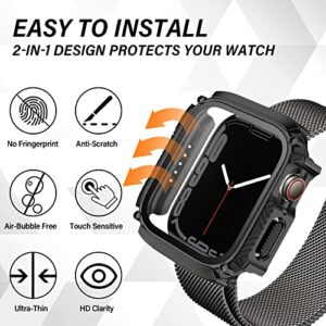 YeeCASE Military Waterproof Case Compatible with Apple Watch Series 8/SE2/7/6/SE/5/4 45mm/44mm/41mm/40mm