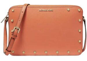 michael kors sandrine studded saffiano leather crossbody bag tangerine orange