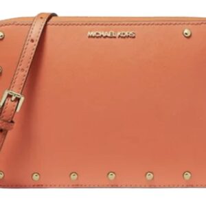 Michael Kors Sandrine Studded Saffiano Leather Crossbody Bag Tangerine Orange