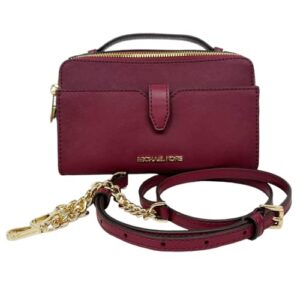 michael kors medium double zip phone crossbody (mulberry)