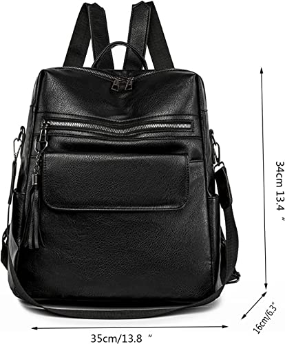 Leather Backpack Purse for Women PU Medium Size Travel Backpack Trendy Anti Theft Handbags and Shoulder Bag (White)