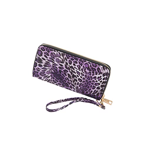 TENDYCOCO Leopard Wallets for Women Zipper Wallet Leopard Print Purse Wallet for Women Wallet with Wrist Strap Wristlet Purse Storage Bags Handbag Wristband Fashion Women Wallet Tote Bag Set