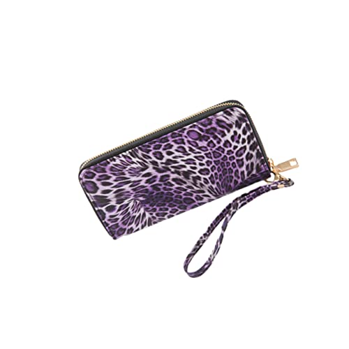 TENDYCOCO Leopard Wallets for Women Zipper Wallet Leopard Print Purse Wallet for Women Wallet with Wrist Strap Wristlet Purse Storage Bags Handbag Wristband Fashion Women Wallet Tote Bag Set