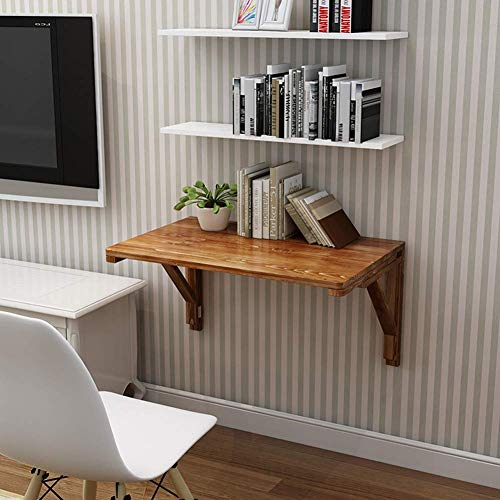 PIBM Stylish Simplicity Shelf Wall Mounted Floating Rack Table Laptop Stand Desk Solid Wood Multifunction Easy to Fold Easy to Clean Save Space,13 Sizes, a , 80 x 50cm