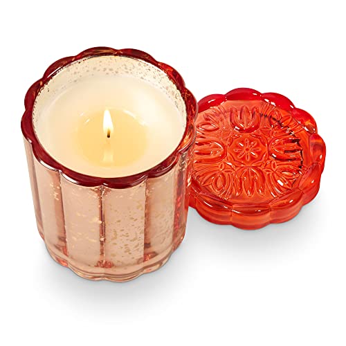 ILLUME Go Be Lovely Flourish Glass Candle, Blood Orange Dahlia