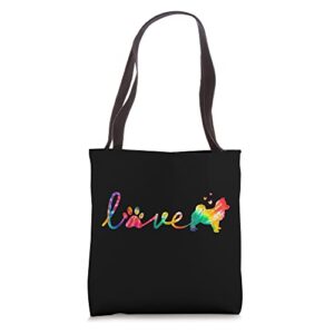 love pomsky tie dye paw mom dad tote bag