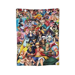 Anime Characters Blanket Flannel Fleece Blanket All Seasons Lightweight Air Conditioner Blanket Luxury Throw Blanket for Room Halloween Decorations Christmas Thanksgiving Gift 80"x60"