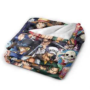 Anime Characters Blanket Flannel Fleece Blanket All Seasons Lightweight Air Conditioner Blanket Luxury Throw Blanket for Room Halloween Decorations Christmas Thanksgiving Gift 80"x60"