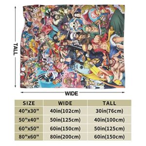 Anime Characters Blanket Flannel Fleece Blanket All Seasons Lightweight Air Conditioner Blanket Luxury Throw Blanket for Room Halloween Decorations Christmas Thanksgiving Gift 80"x60"