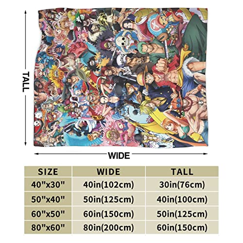 Anime Characters Blanket Flannel Fleece Blanket All Seasons Lightweight Air Conditioner Blanket Luxury Throw Blanket for Room Halloween Decorations Christmas Thanksgiving Gift 80"x60"