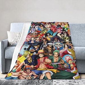 Anime Characters Blanket Flannel Fleece Blanket All Seasons Lightweight Air Conditioner Blanket Luxury Throw Blanket for Room Halloween Decorations Christmas Thanksgiving Gift 80"x60"