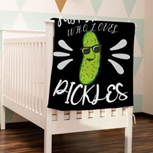 Cucumber Blanket, Gifts for Cucumber Lovers Men Women Adult, 80" x 60" Queen for Adults L Throw Soft Warm Flannel Just A Boy Who Loves Pickles Throw Blankets for Couch Chair Sofa Bed