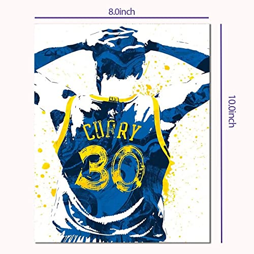 Stephen Curry Poster Stephen Curry 8" x10" Set of 4 Art Print Poster,Stephen Curry Superstar Basketball Star Watercolor Wall Art Print,Golden State Warriors Wall Art- Great Gift For Basketball Fans Kids and Adults,No Frame.