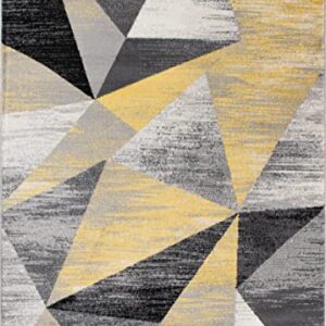 Rugshop Contemporary Distressed Prisma Stain Resistant High Traffic Living Room Kitchen Bedroom Dining Home Office Area Rug 8'x10' Yellow