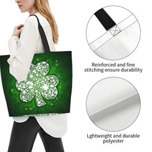 Gelxicu Green Clover Shoulder Tote Bags St Patrick Casual Bag Cute Shoulder Handbags Shopping Bags