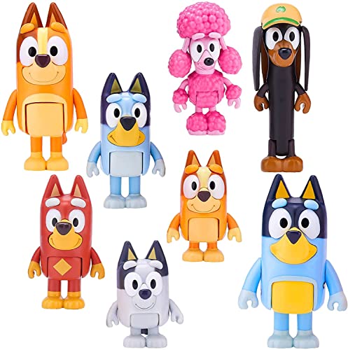 Wise Friends Wolfs Family Toys Playset of 8 PCS, Wolves Action Figures Family and Friends: Articulated Toy Set; Bingo, Bandit (Dad), Chilli (Mum), Coco, Snickers, Rusty and Muffin Official Collectabl