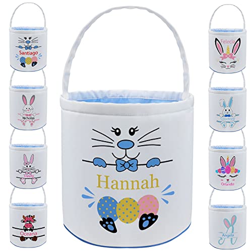 Personalized Easter Basket Customized with Name Custom Canvas Buny/Cow/Unicorm Baskets Blanks Tote Gift