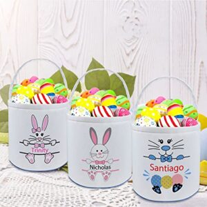 Personalized Easter Basket Customized with Name Custom Canvas Buny/Cow/Unicorm Baskets Blanks Tote Gift