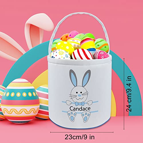 Personalized Easter Basket Customized with Name Custom Canvas Buny/Cow/Unicorm Baskets Blanks Tote Gift