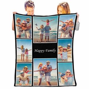 Customized Blankets with Personalized Picture Collage , Soft ,Using My Own Photos Custom Gifts for Christmas, Dad, Mom, Family, Friends, Couples, Dogs 40x30inch