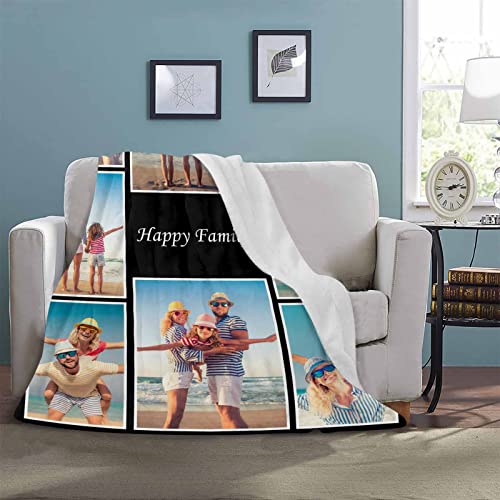 Customized Blankets with Personalized Picture Collage , Soft ,Using My Own Photos Custom Gifts for Christmas, Dad, Mom, Family, Friends, Couples, Dogs 40x30inch